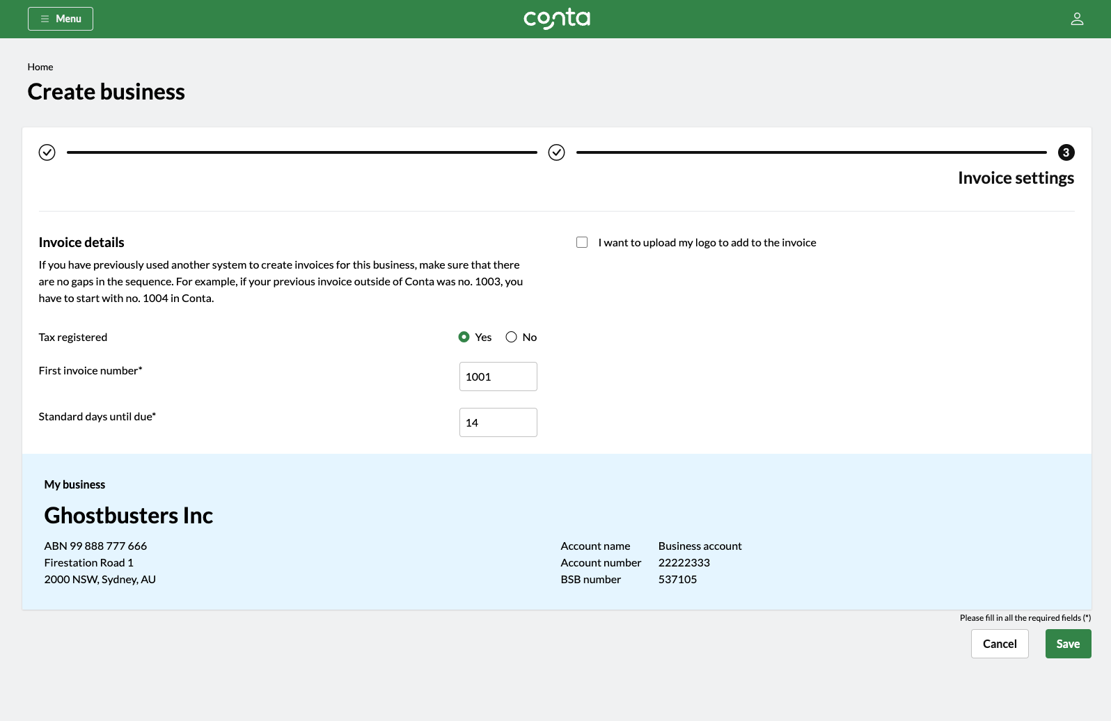 Invoicing with Conta - main features - Conta Help Centre