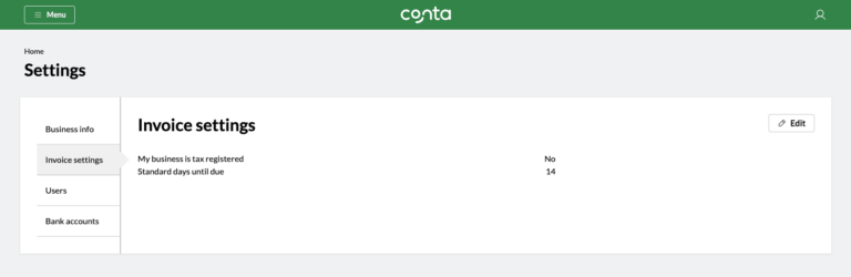 Settings - Conta Help Centre