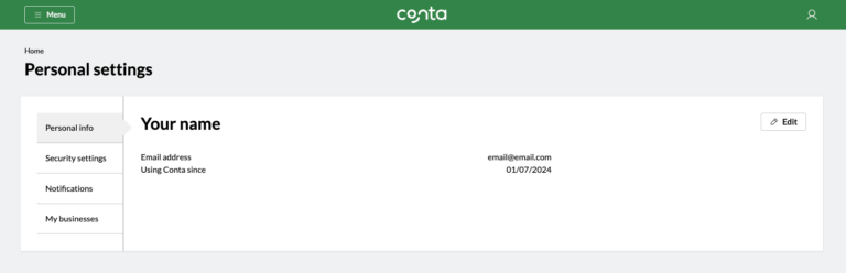 Settings - Conta Help Centre